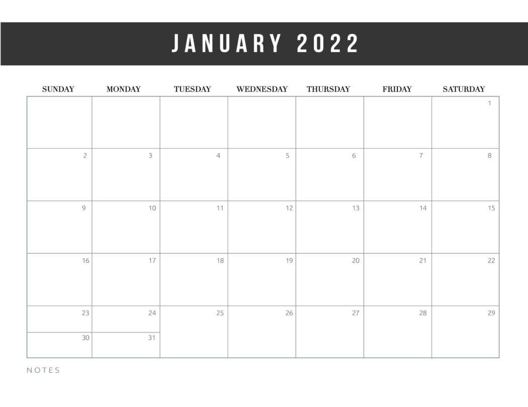 Free Printable January 2022 Calendars - World of Printables