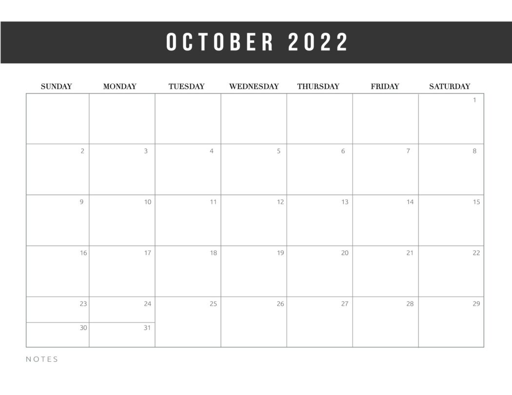 Free Printable October 2022 Calendars - World of Printables