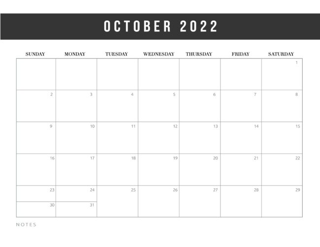 Free Printable October 2022 Calendars - World of Printables