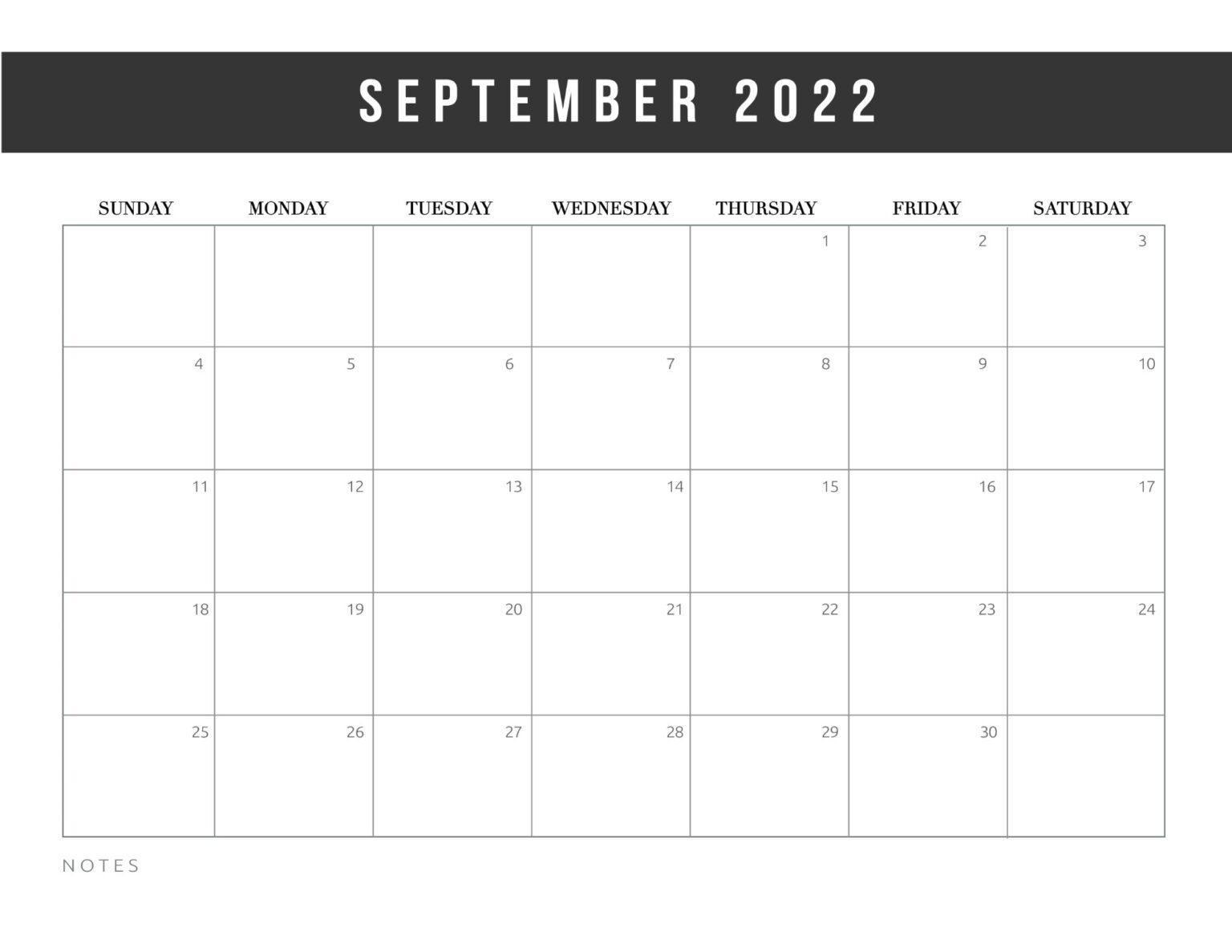 Free Printable September 2022 Calendars - World of Printables