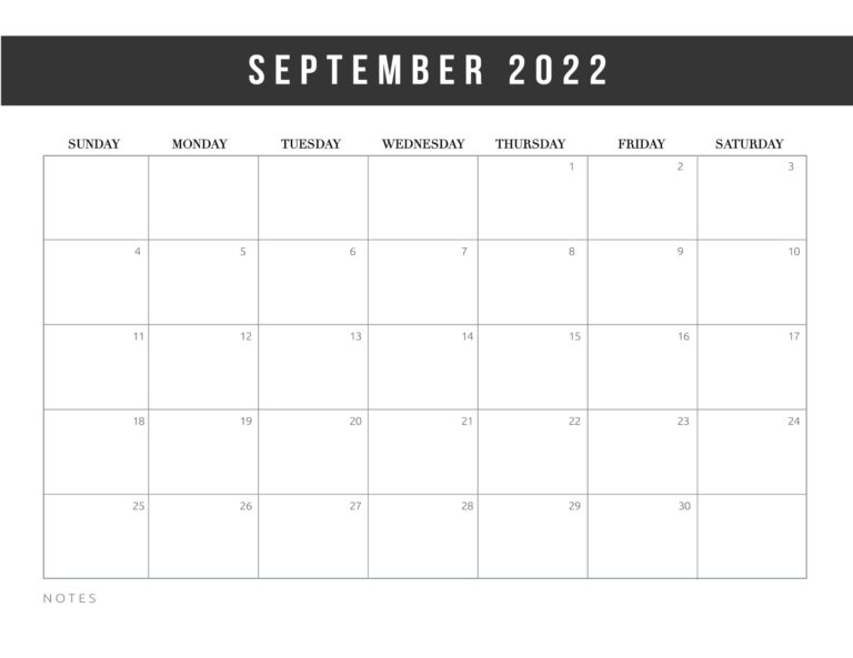 Free Printable September 2022 Calendars - World of Printables