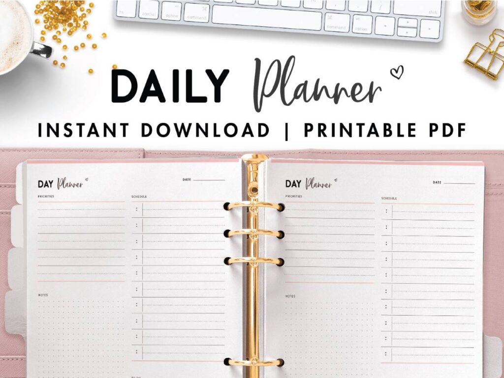 Paper Calendars Planners Instant Download Day Planner Diy TO DO List 