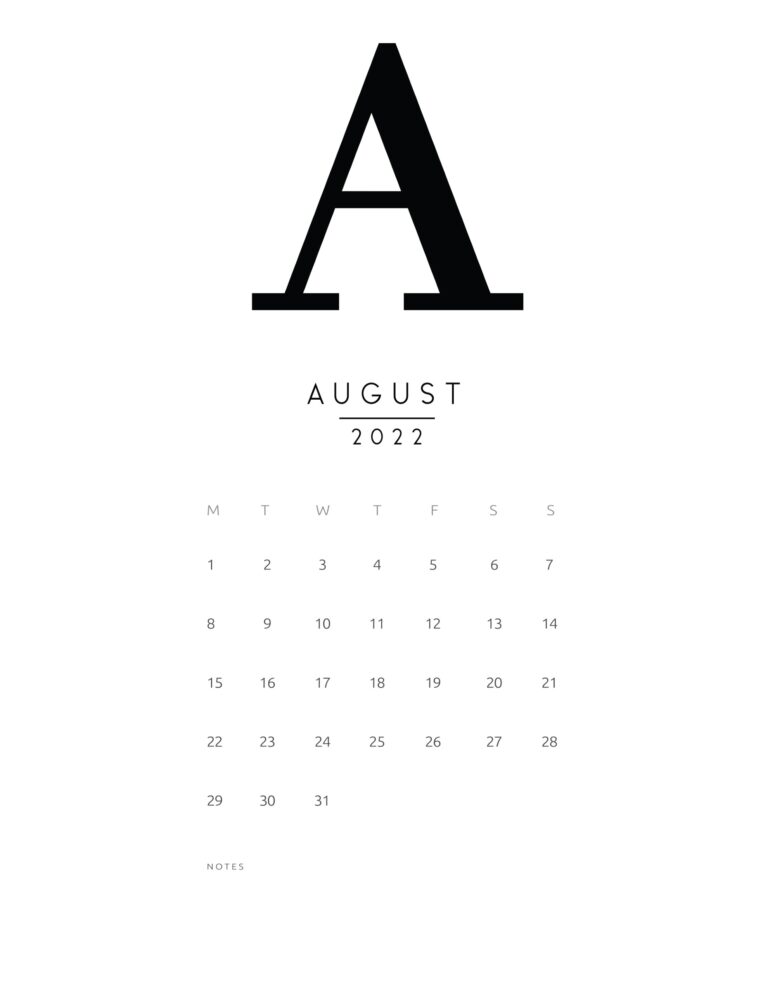 Free Printable August 2022 Calendars - World of Printables