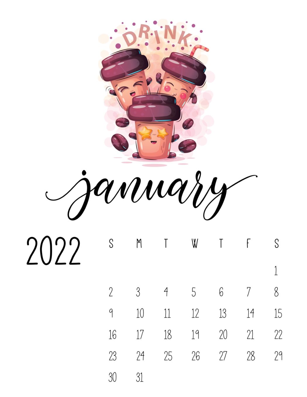 Free Printable January 2022 Calendars - World of Printables