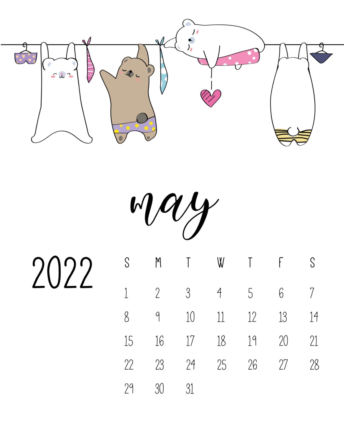Free Printable May 2022 Calendars - World of Printables