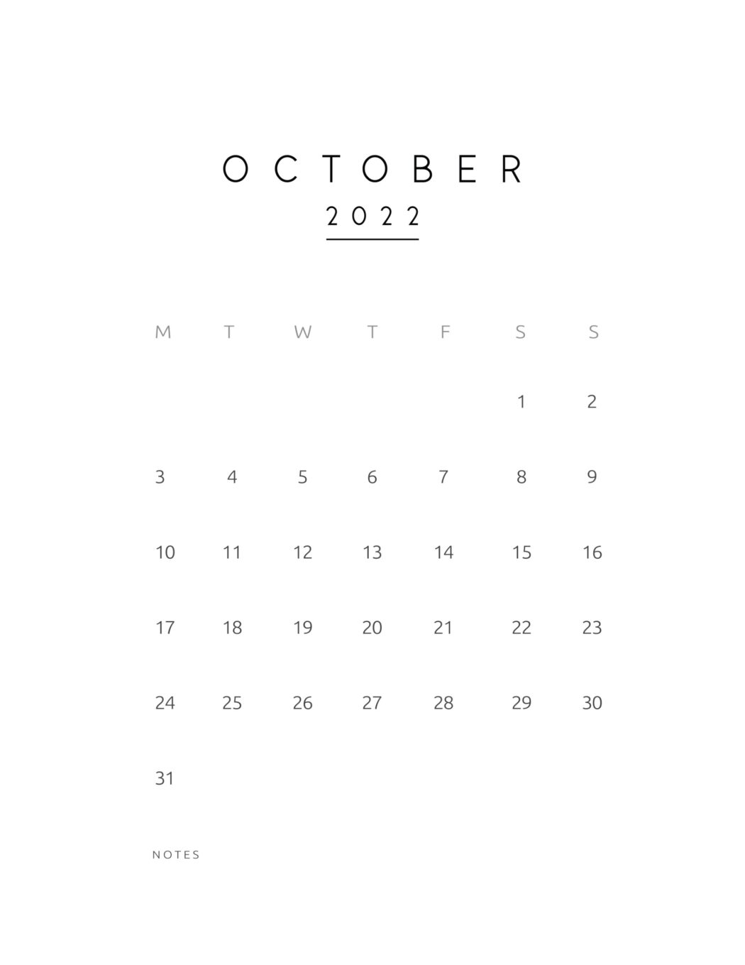 Free Printable October 2022 Calendars - World of Printables