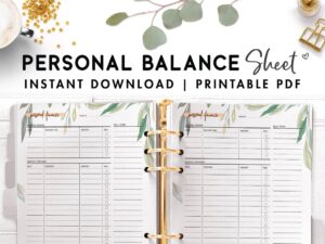 Printable Personal Balance Sheet Template - World of Printables
