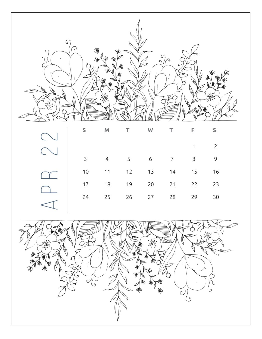 Free Printable April 2022 Calendars - World of Printables