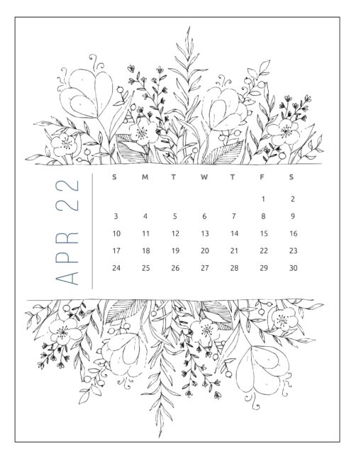 Free Printable April 2022 Calendars - World of Printables