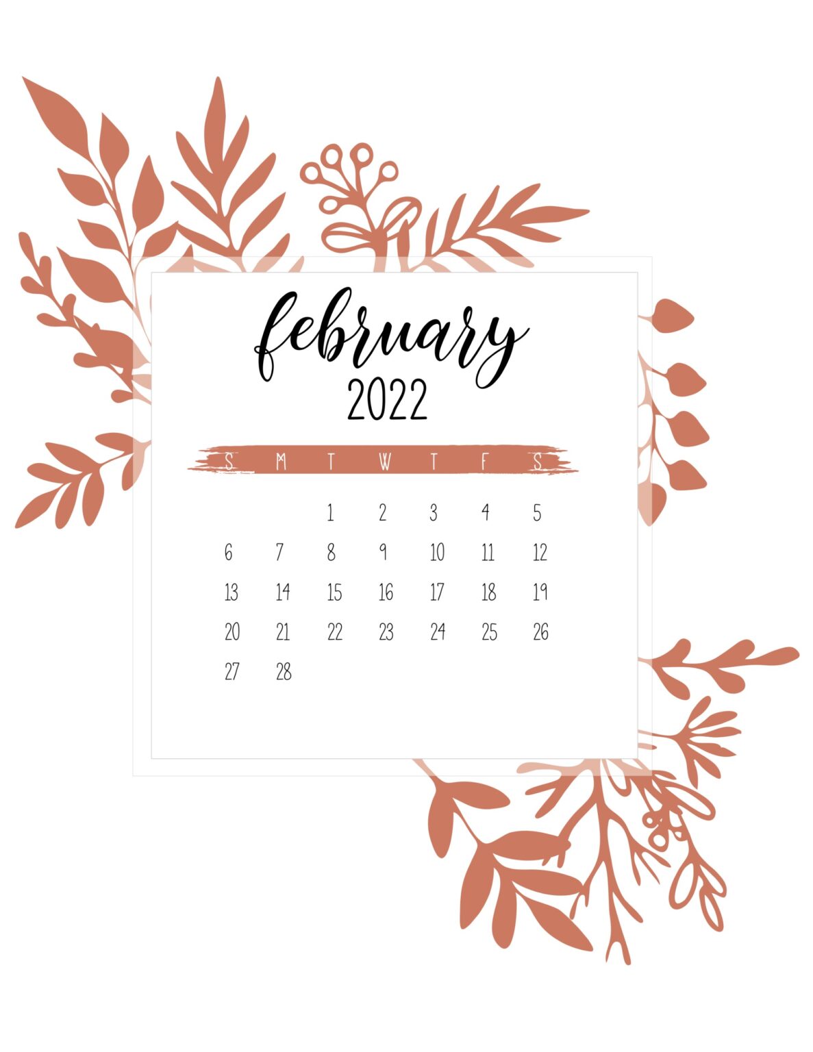Free Printable February 2022 Calendars - World of Printables