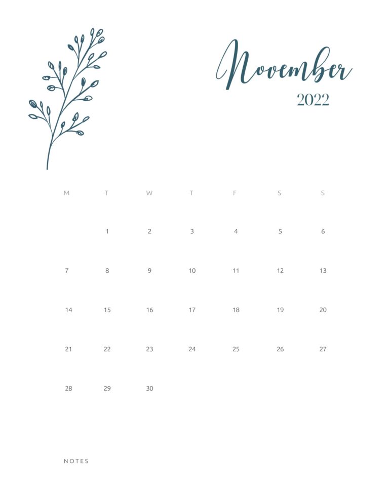 Free Printable November 2022 Calendars - World of Printables