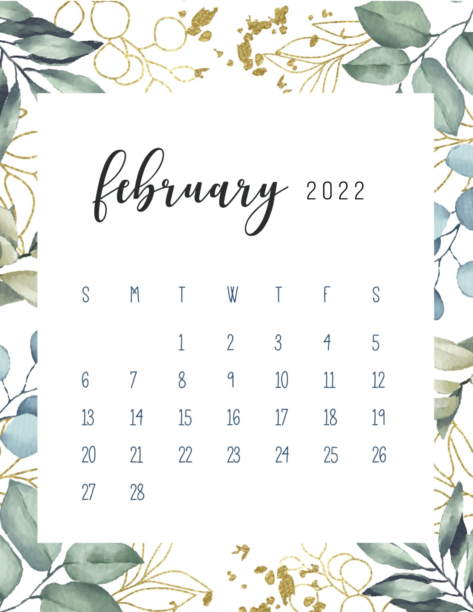 Free Printable February 2022 Calendars - World of Printables
