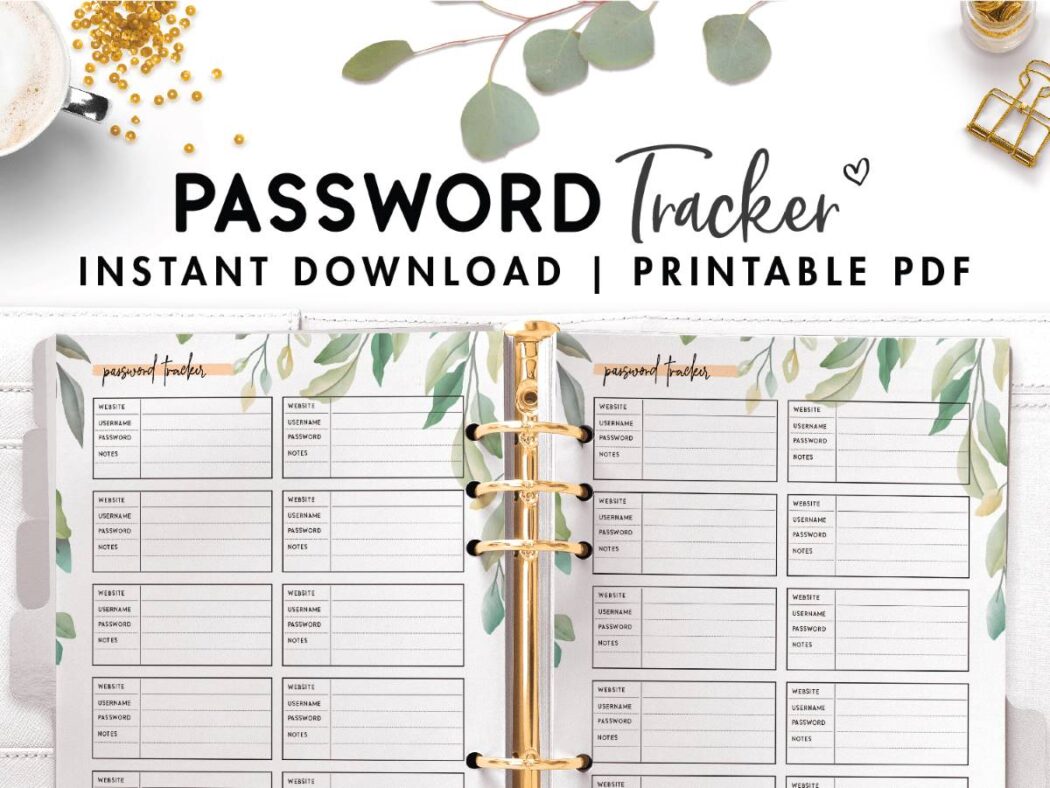 Free Password Tracker Template - World of Printables