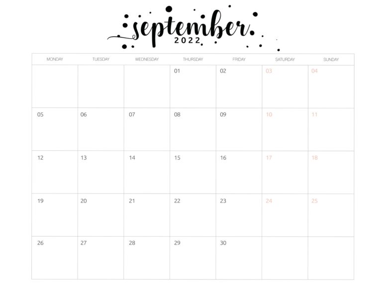 Free Printable September 2022 Calendars - World of Printables