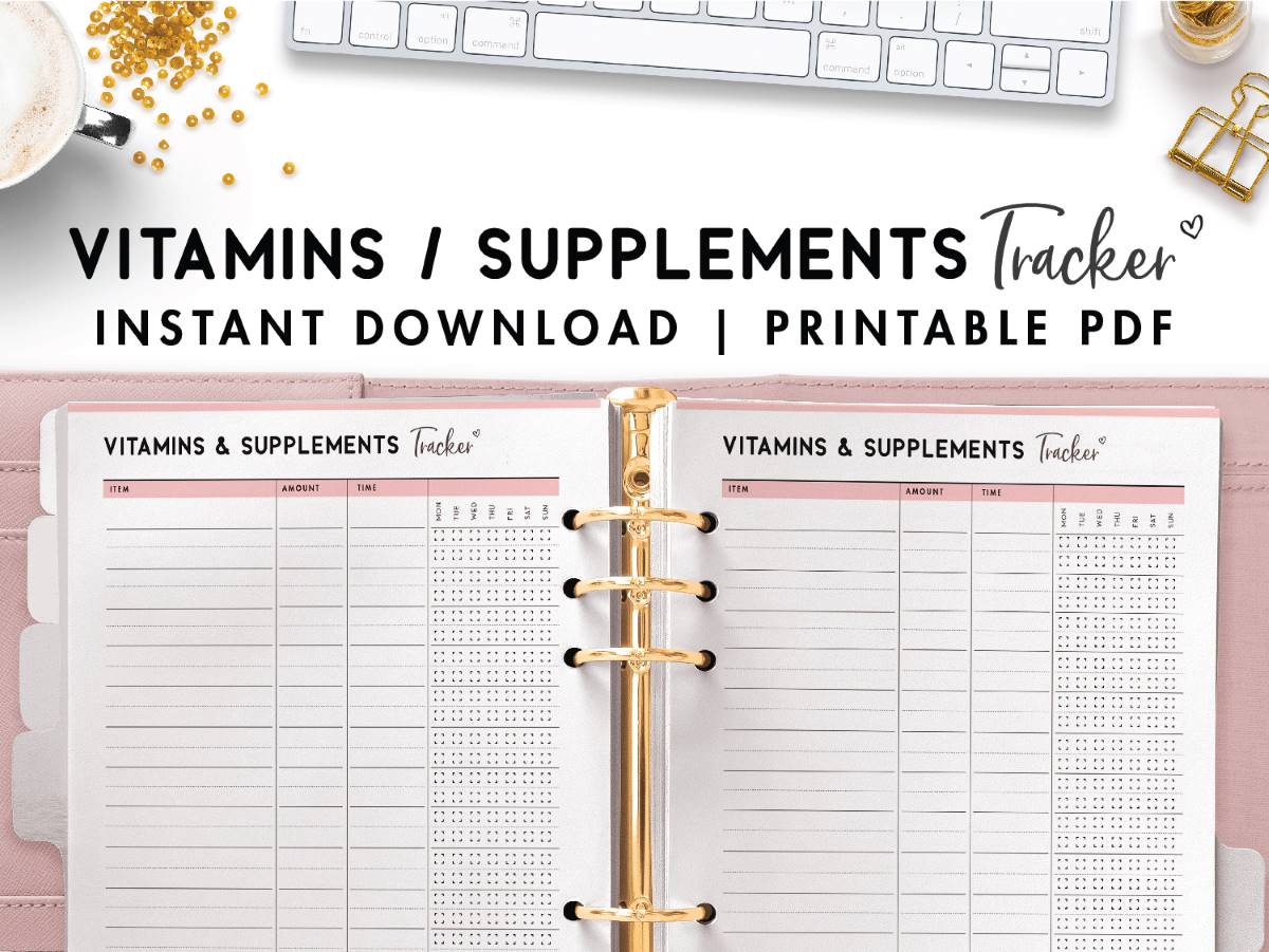 printable vitamins and supplements tracker template - World of Printables