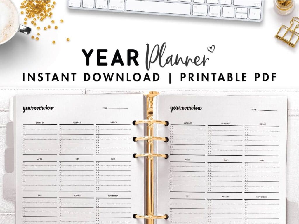 Printable Year Planner Template - World of Printables