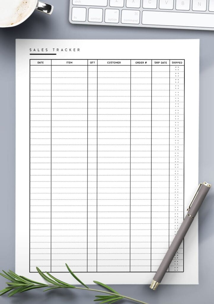 Printable Simple Sales Tracker - World of Printables