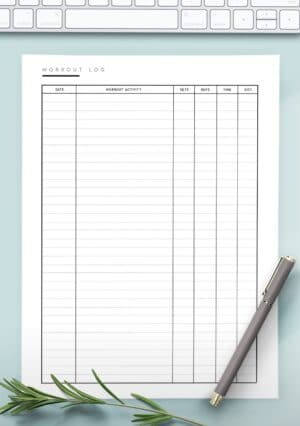 Printable Simple Workout Log Template - World of Printables