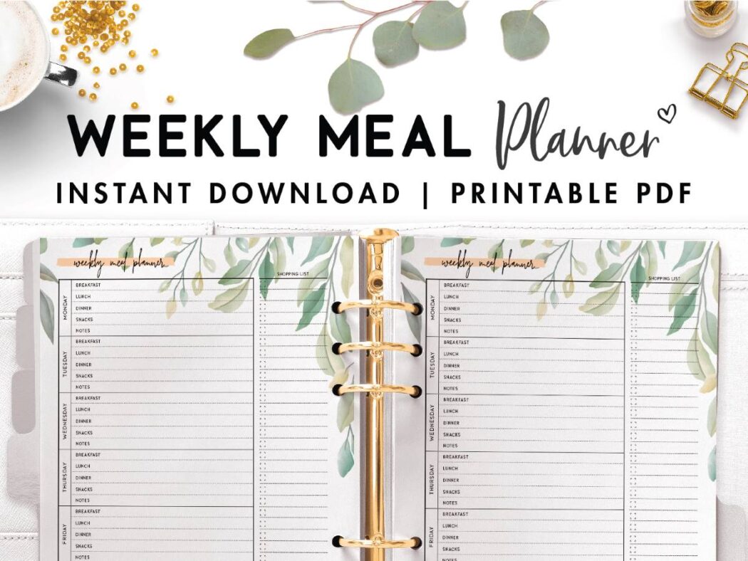 free printable weekly menu planner - World of Printables