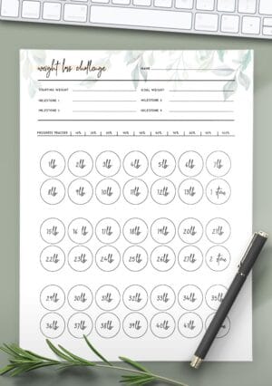 FREE Download Weight Loss Challenge Ideas PDF Template