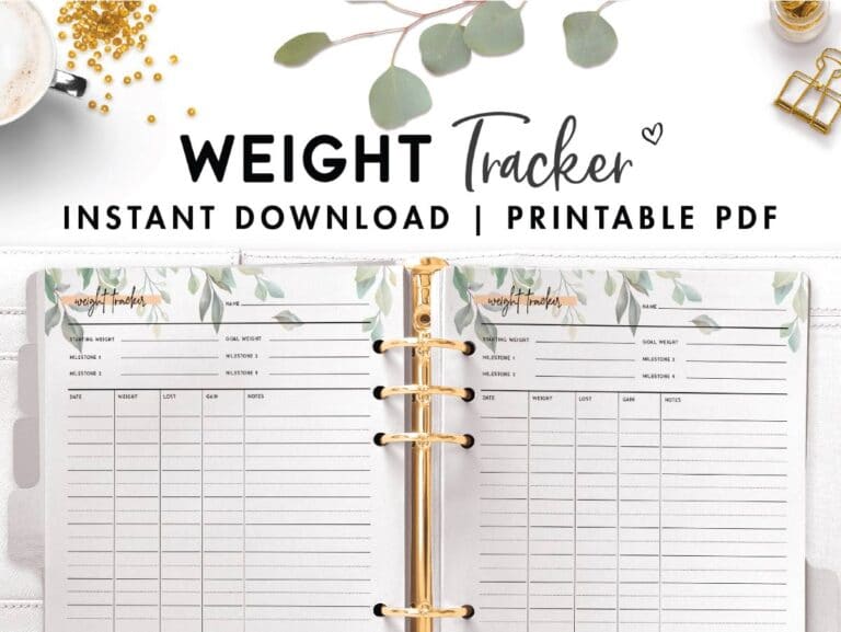 Free Weight Tracker Template - World of Printables