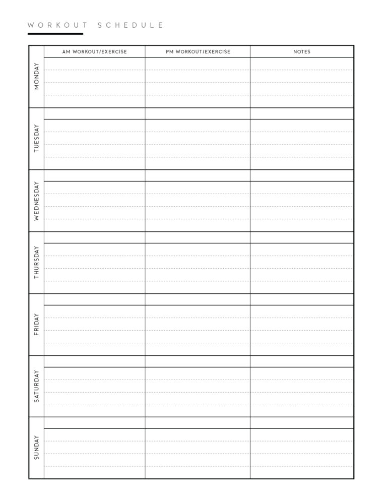 FREE 6 Day Gym Workout Schedule PDF - World of Printables