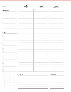 7 Day Weekly Schedule Template - World of Printables