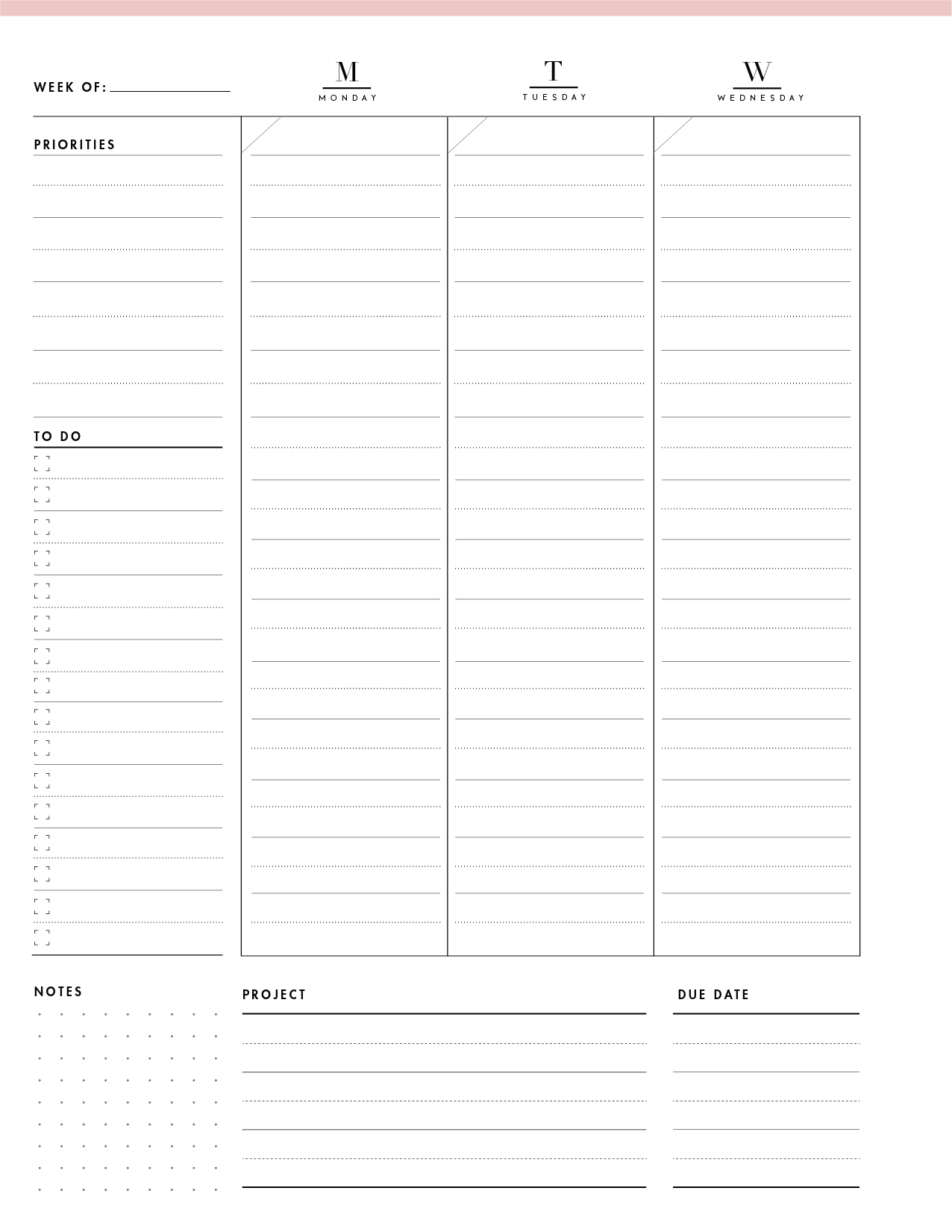 Free Printable 7 Day Weekly Schedule Template FREE PRINTABLE TEMPLATES