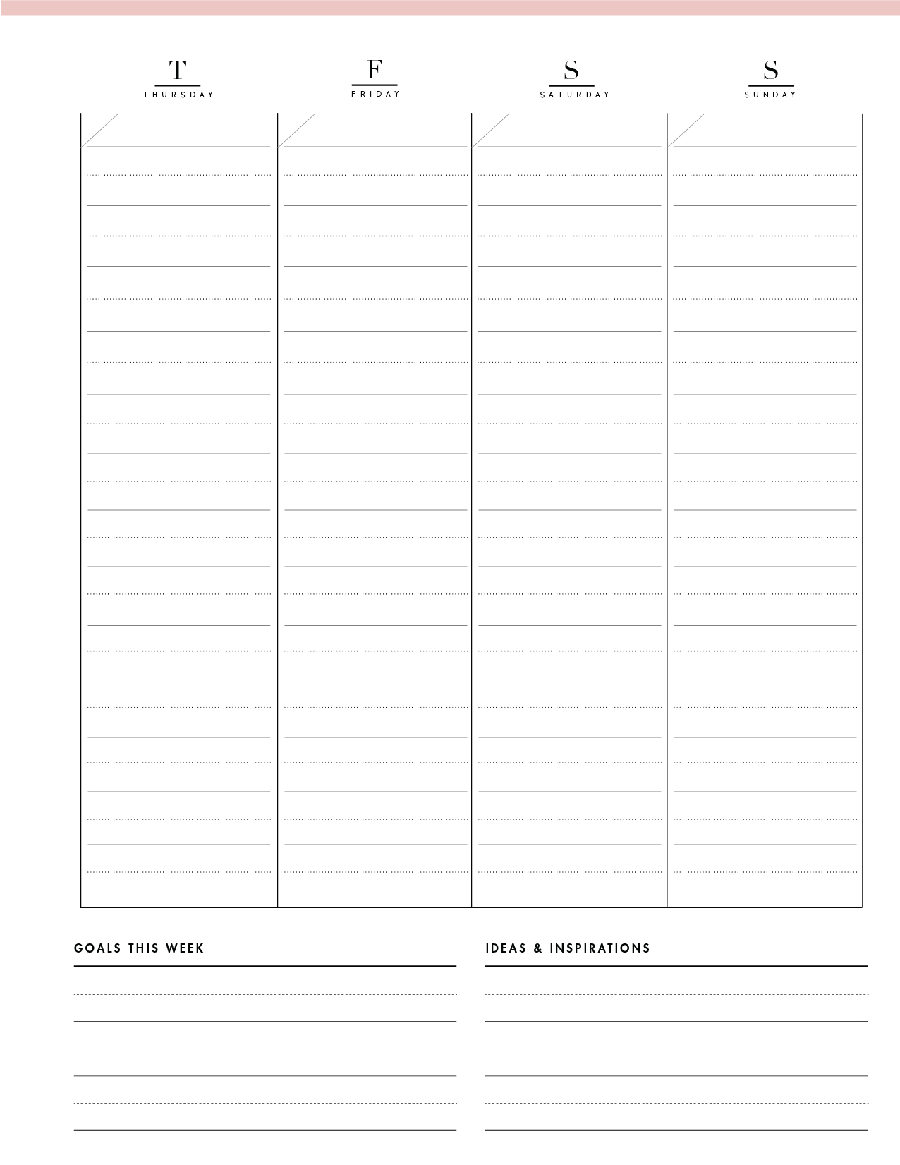 7 Day Printable Weekly Schedule Template Xplast py