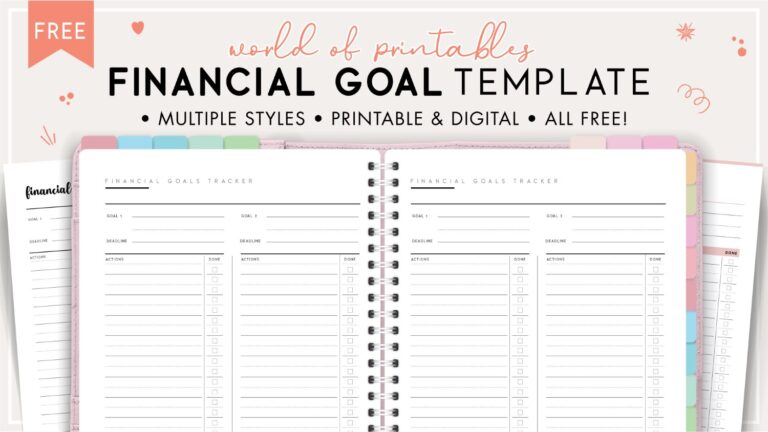 The Financial Goals Template You Need Right Now - World of Printables