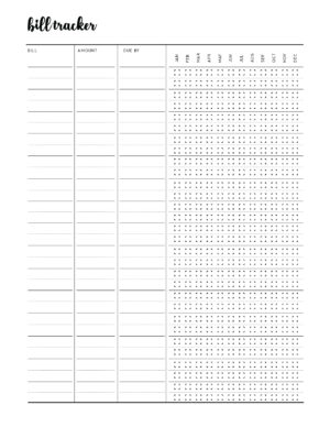 FREE Bill Tracker Printable PDF - World of Printables