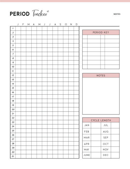 Download Printable Period Tracker PDF - World of Printables