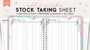 FREE Printable Stock Taking Sheet - World of Printables