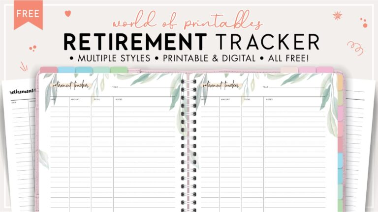 Retirement Tracker Template - World of Printables