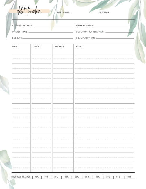 Free Printable Debt Tracker - Use This To Payoff Your Debts Quicker