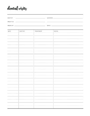 Free Printable Dental Record Keeping Template - World of Printables
