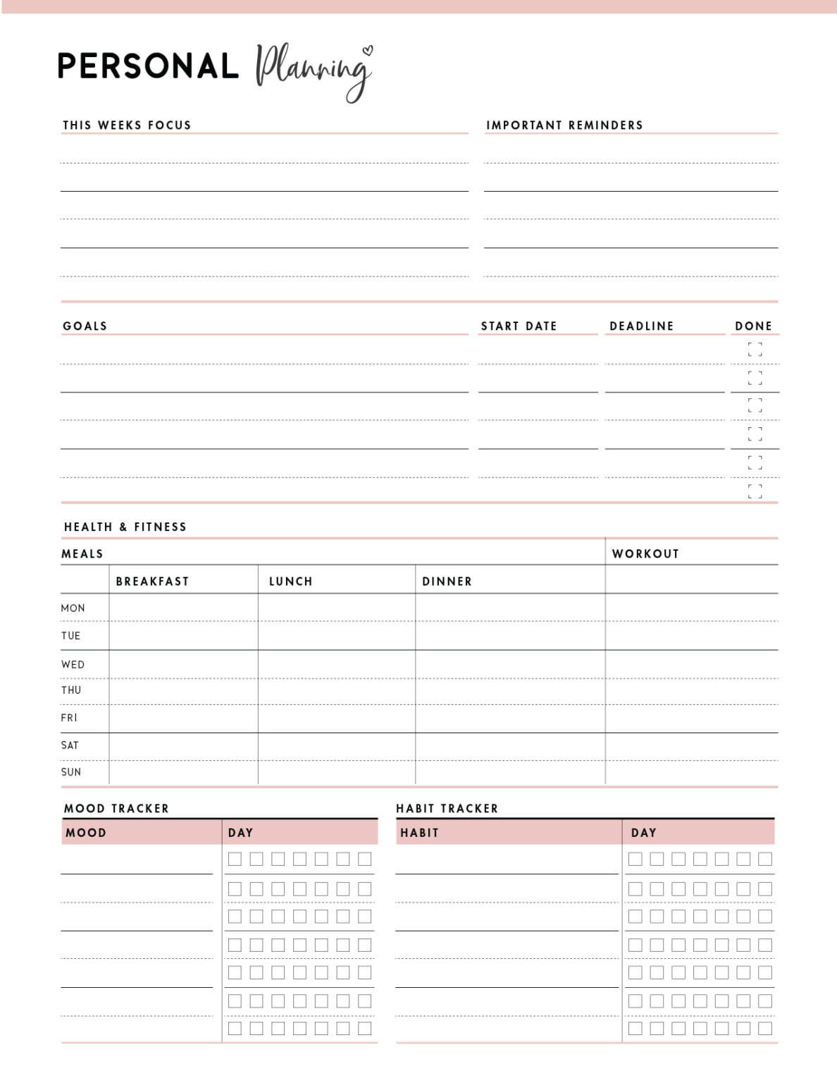 Printable Personal Growth Plan Template - You Need This In Your Life!