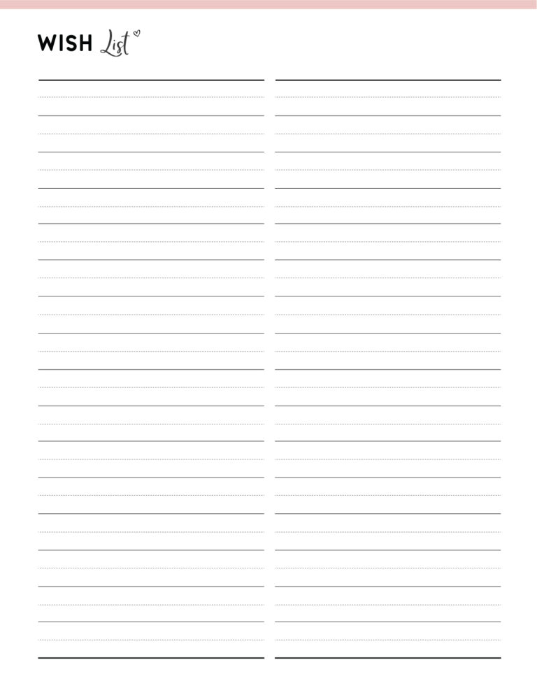 Free Printable Wish List Template - World of Printables