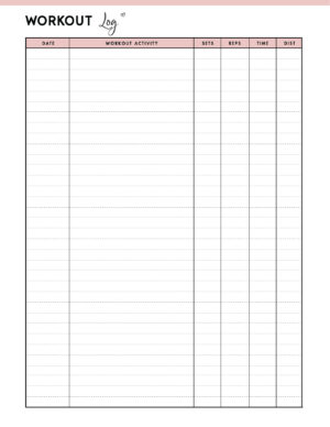 Free Workout Template - Track Your Workouts Easily - World of Printables