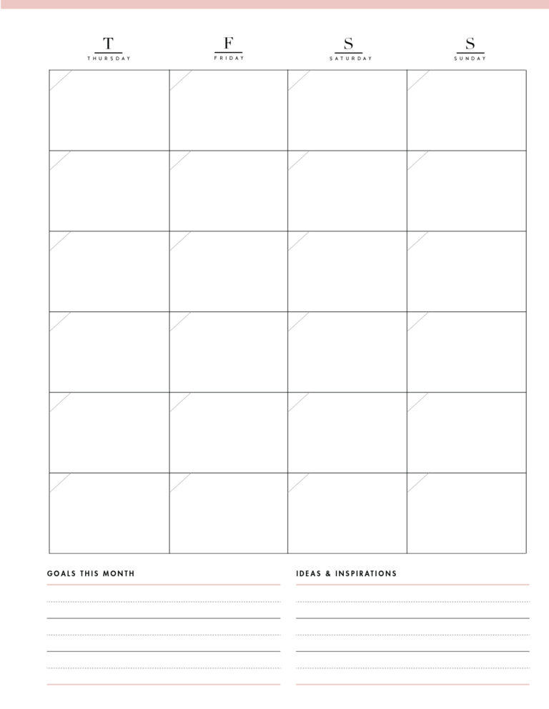 Free Printable Monthly Planner Template - World of Printables