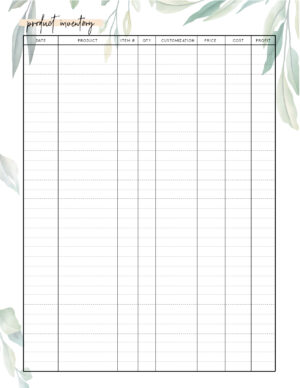FREE Printable Stock Taking Sheet - World of Printables