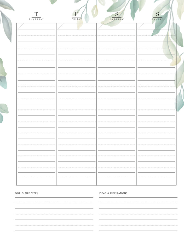 Printable Weekly Work Plan Template - World of Printables