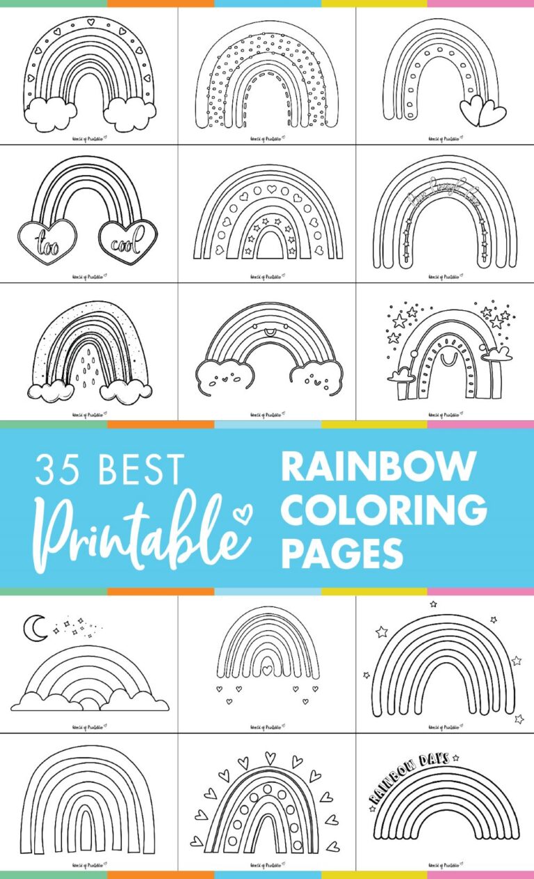 75 Free Rainbow Coloring Pages To Brighten Your Day - World of Printables