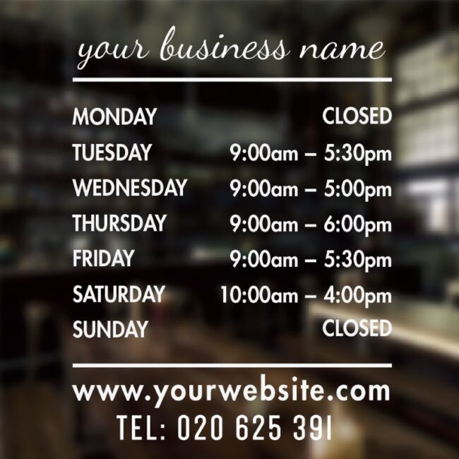 50 Free Business Hours Of Operation Sign Templates Customize Print