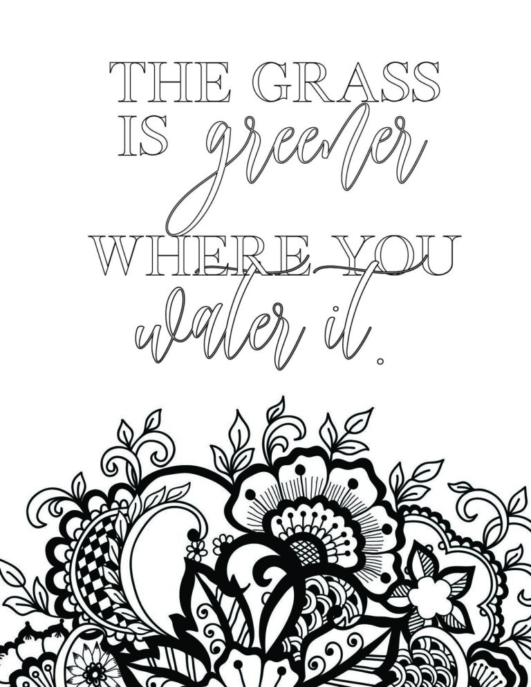 50 Best Printable Inspirational Quote Coloring Pages - World of Printables