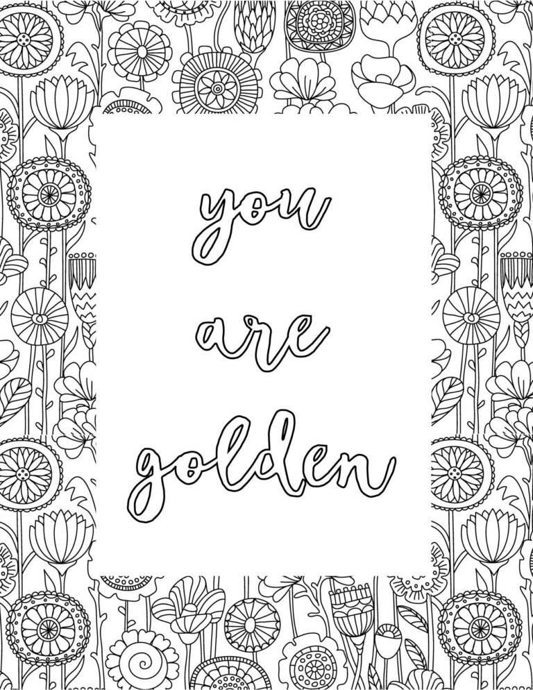 50 Free Printable Inspirational Quote Coloring Pages - World of Printables