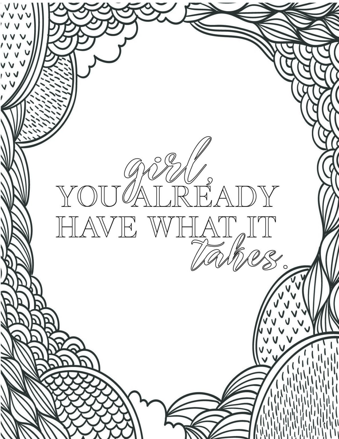 50 Best Printable Inspirational Quote Coloring Pages - World of Printables