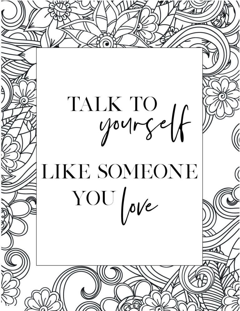 50 Best Printable Inspirational Quote Coloring Pages - World of Printables