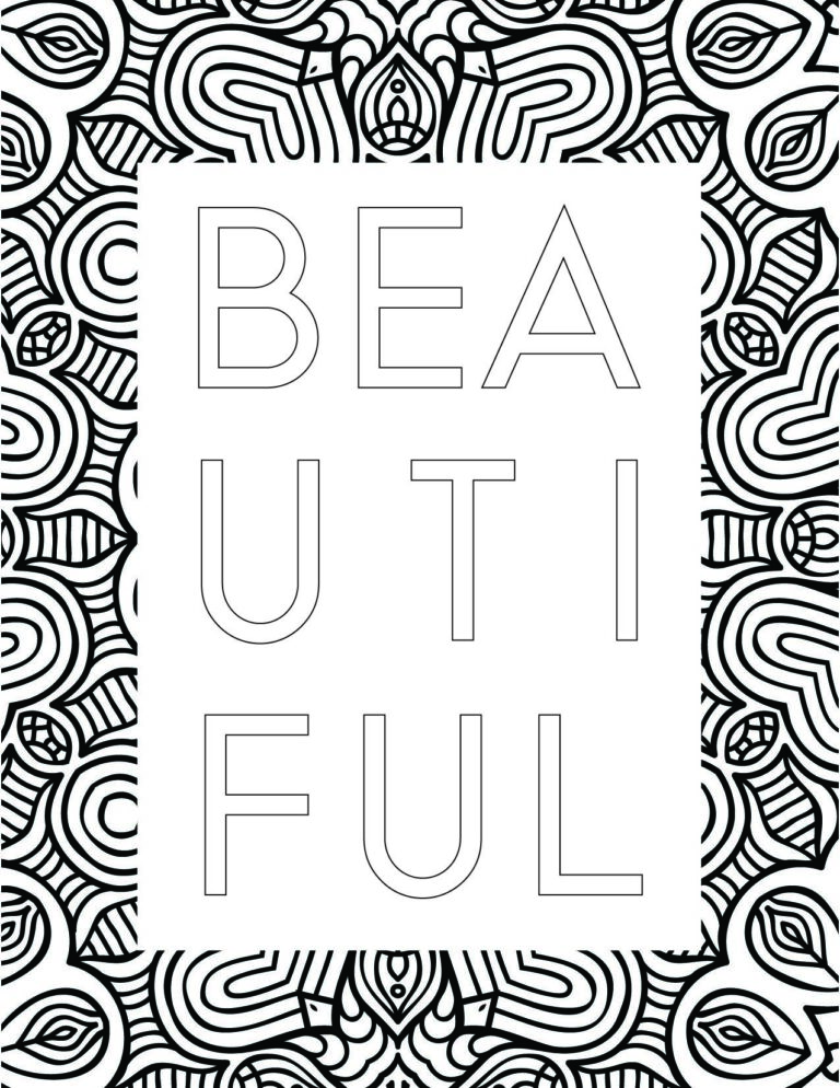 50 Best Printable Inspirational Quote Coloring Pages - World of Printables