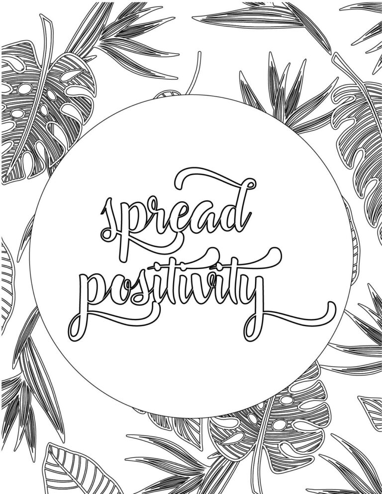 50 Best Printable Inspirational Quote Coloring Pages - World of Printables